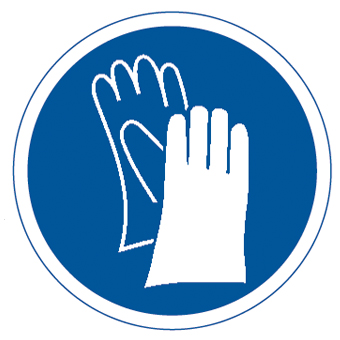 Port de gants obligatoire adhésif
