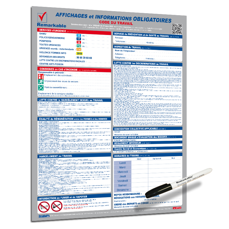 Affichages et informations obligatoires en entreprise