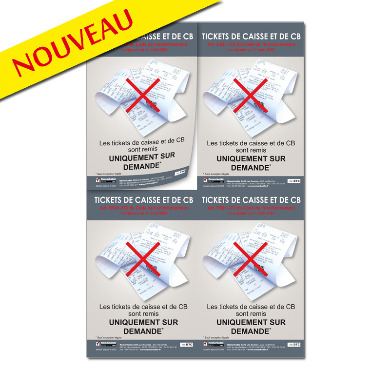 Affiche tickets de caisse et CB sur demande